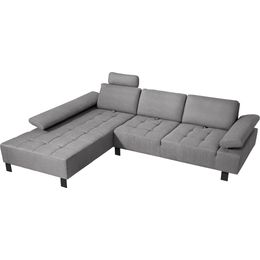 Ecksofa Alina "Royce", grau (mittelgrau xbo 19), B:270cm H:103cm T:223cm, Struktur fein XBO (100% Polyester), Sofas, Ecksofa, inklusive Sitztiefenverstellung, 270 cm breit