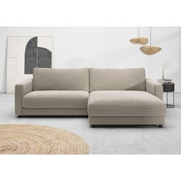 Ecksofa Home Affaire "Ecksofa Jiro, L-Form, gro&szlig;e Sitztiefe, Breite 265 cm", taupe, B:265cm H:85cm T:190cm, 85% Polyester, 15% Viskose, Sofas, Ecksofa, lose Sitz- & R&uuml;ckenkissen, weicher Polsteraufbau, komfortabel & modern