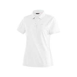 Poloshirt Maier Sports "Ulrike", Herren, Gr. 54, wei&szlig;, 100% Polyester, Rundhals, Shirts Poloshirt, Damen Polo kurzarm, leichtes Shirt, Funktionsshirt mit Kragen, Reg Fit