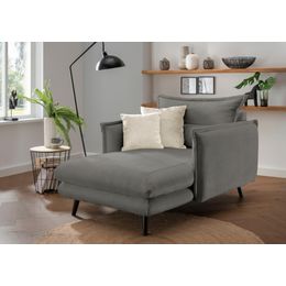 Loveseat Home Affaire "Lazio", grau (anthrazit), B:111cm H:101cm T:167cm, 90% Polyester, 5% Nylon, 5% Rayon, Sessel, Loveseat, moderner Sessel mit einer bequemen Polsterung, 2 Stk. Zierkissen