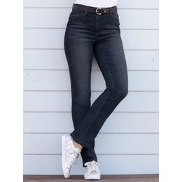 5-Pocket-Jeans Casual Looks, Damen, Gr. 46, Normalgr&ouml;&szlig;en, blau (dunkelblau), 78% Baumwolle, 20% Polyester, 2% Elasthan, unifarben, lang, Jeans 5-Pocket-Jeans