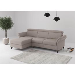 Sit & More Ecksofa SIT & MORE "Glendale, L-Form", taupe, B:253cm H:84cm T:166cm, 95% Polyester, 5% Polyamid, Sofas, Ecksofa, inkl. Kopfteilverstellung, wahlweise mit Vorziehsitz und Bettkasten