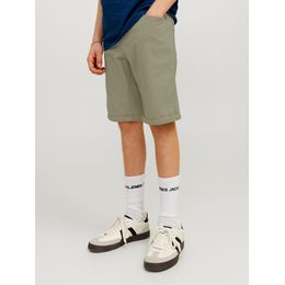 Jack & Jones Shorts JACK & JONES JUNIOR "JPSTRICK JJORIGINAL AKM JNR", Jungen, Gr. 146, N-Gr, gr&uuml;n (agave gr&uuml;n), Obermaterial: 98% Baumwolle, 2% Elasthan, unifarben, regular fit, Hosen Shorts