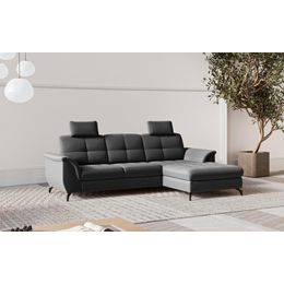 Sit & More Ecksofa SIT & MORE "Zora", grau (dunkelgrau), B:262cm H:92cm T:164cm, 95% Polyester 5% Polyamid, Sofas, Ecksofa, wahlweise mit Bettfunktion und Bettkasten
