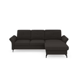Ecksofa Home Affaire "Calando L-Form", grau (anthrazit), B:258cm H:91cm T:165cm, 98% Polyester 2% Polyamid, Sofas, Ecksofa, wahlweise mit Bettfunktion, Bettkasten und Armteilfunktion