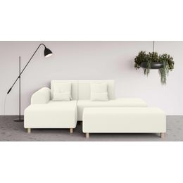Ecksofa OTTO HOME "Suyala", beige (creme), B:258cm H:85cm T:168cm, 100% Polyester, Sofas, Ecksofa, L-Form mit Hocker