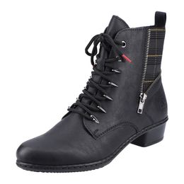 Schn&uuml;rstiefelette Rieker, Damen, Gr. 40, schwarz, Lederimitat, Schuhe Schn&uuml;rstiefelette, mit modischen &Ouml;sen