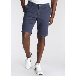 Chinoshorts DELMAO, Herren, Gr. 44, N-Gr, blau (marine), Obermaterial: 98% Baumwolle, 2% Elasthan, unifarben, normal kniefrei, Hosen Chinoshorts, mit Details