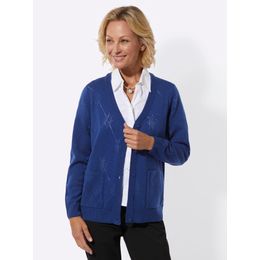 Cardigan CLASSIC, Damen, Gr. 38, royalblau, 100% Polyacryl, unifarben, Strickjacken Cardigan