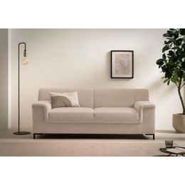 2,5-Sitzer Home Affaire "Jamie 2 auch in Cord B/T/H: 192/81/76 cm", grau (taupe), B:192cm H:76cm T:81cm, 100% Polyester, Sofas, 2 5-Sitzer, zeitlos, modern, mit komfortablem Federkern