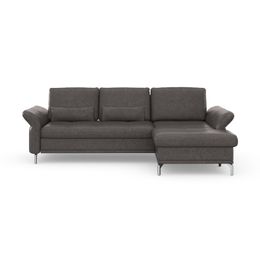 Ecksofa Home Affaire "Palm Beach L-Form", grau (anthrazit), B:269cm H:89cm T:175cm, 100%Polyester, Sofas, Ecksofa, Federkern, mit Sitztiefenverstellung, wahlweise mit Bettfunktion