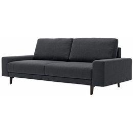 2-Sitzer "CR.450, Designsofa, Loungesofa", grau (schwarzgrau 064, 57), B:180cm H:85cm T:95cm, NaturLEDER OSKAR (echtes Rindsleder);Flachgewebe VICTORIA (41% Polyacryl 38% Polyester 21% Baumwolle), CREATION BY ROLF BENZ, Sofas, 2-Sitzer, Armlehne breit niedrig, Alugussf&uuml;&szlig;e in umbragrau, Breite 180 cm