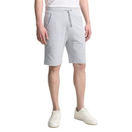 Sweatshorts Tom Tailor, Herren, Gr. L, N-Gr, grau (light stone grau melange), Sweatware, Obermaterial: 100% Baumwolle. Futter: 100% Baumwolle, knielang, Hosen Sweatshorts, mit Kordelzug