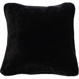 G&ouml;zze Dekokissen G&Ouml;ZZE "Premium Cashmere-Feeling Kissen", schwarz (schwarz, unifarben), B:50cm H:10cm L:50cm, Polyester, Dekokissen_Sitzkissen_Kissenh&uuml;llen, Dekokissen, 50x50cm,passend zur Premium Cashmere-Feeling Decke,Kissenh&uuml;lle&F&uuml;llung