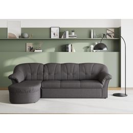 Ecksofa DOMO collection "Pegnitz, elegante R&uuml;ckensteppung, kompakte Stellma&szlig;e 238/141cm, L-Form", braun (schlamm), B:238cm H:82cm T:141cm, 100% Polyester, Sofas, Ecksofa, wahlweise mit Bettfunktion