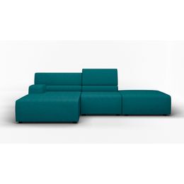 Ecksofa Egoitaliano "Babouche, Designsofa mit au&szlig;ergew&ouml;hnlichem Sitzkomfort zum Wohlf&uuml;hlen", blau (teal), B:287cm H:80cm T:98cm, 100% Polyester. Wasserabweisende Mikrofaser., Sofas, Ecksofa