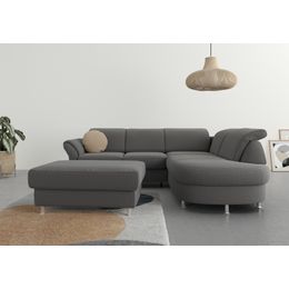 Sit & More Ecksofa SIT & MORE "Apulia L-Form", grau, B:250cm H:78cm T:212cm, Webstoff (100% Polyester);Struktur weich (90% Polyester, 10% Polyamid);Luxus-Micofaser Euphoria (100% Polyester);Samtoptik (100% Polyester), Sofas, Ecksofa, wahlweise Bettfunktion, Bettkasten und Kopf- und Armteilverstellung