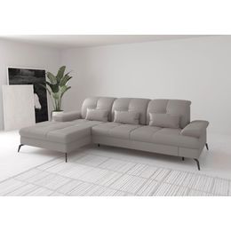 Sit & More Ecksofa SIT & MORE "Amica, L-Form, inkl. Sitztiefenverstellung & Armteilverstellung", light grau, B:279cm H:90cm T:185cm, Sofas, Ecksofa, wahlweise mit Bettfunktion, Bettkasten und Kopfteilverstellung