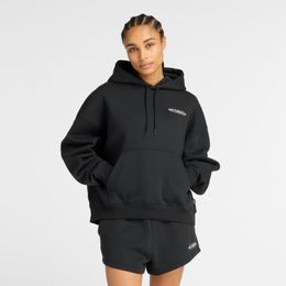 Kapuzensweatshirt New Balance "Reimagined Fleece Oversized Hoodie", Damen, Gr. M, schwarz, Obermaterial: 60% Baumwolle, 40% Polyester, normal, Rundhals, Sweatshirts Kapuzensweatshirt