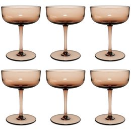 Sektglas "Sektschalen / Dessertschalen Like Glass 100 ml 6er Set", braun (clay), 6 tlg., Glas, LIKE. BY VILLEROY & BOCH, Trinkgef&auml;&szlig;e, Sektglas