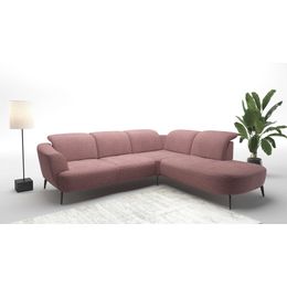 Sit & More Ecksofa SIT & MORE "Zoe", lila (aubergine), B:300cm H:87cm T:267cm, 100% Polyester, Sofas, Ecksofa, ink.Sitztiefenverstellung, wahlweise mit Kopfteilverstellung