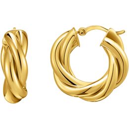 Paar Creolen Thomas Sabo "Schmuck Silber 925 Ohrringe gedrehtes Design", gold (gelbgoldfarben), Ohrringe, Damen, Silber 925 (recycelt), Paar Creolen
