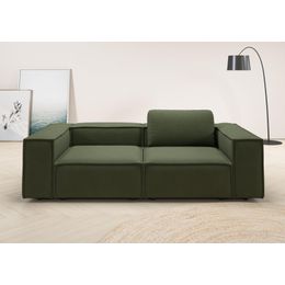 2-Sitzer Home Affaire "Watertown, modernes Sofa 246 cm breit, auch in Feincord", gr&uuml;n (oliv), B:246cm H:68cm T:118cm, 100% Polyester, Sofas, 2-Sitzer, stilvolles Sofa f&uuml;r 2 Personen mit extra breiter Sitzfl&auml;che