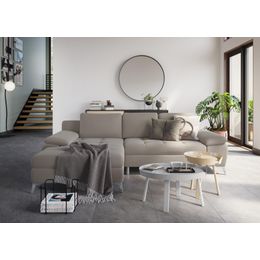 Sit & More Ecksofa SIT & MORE "Latigo L-Form", beige, B:270cm T:163cm, Sofas, Ecksofa, mit Recamiere, wahlweise mit Bettfunktion und Bettkasten