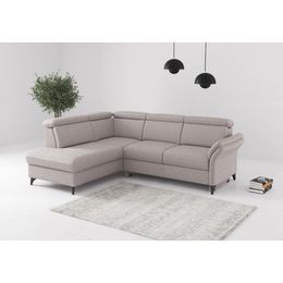 Sit & More Ecksofa SIT & MORE "Glendale, L-Form", silber, B:247cm H:84cm T:193cm, 100% Polyester, Sofas, Ecksofa, inkl. Kopfteilverstellung, wahlweise mit Vorziehsitz und Bettkasten