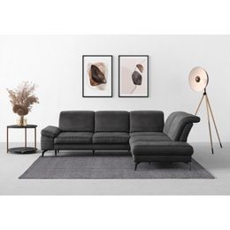 Sit & More Ecksofa SIT & MORE "Cabana L-Form", grau, B:303cm H:84cm T:244cm, 100% Polyester, Sofas, Ecksofa, Ottomane, wahlweise mit Sitztiefen-,Armlehnen- und Kopfteilfunktion