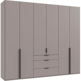 Dreht&uuml;renschrank wimex "Mugano", saharagrau, griffe schwarz, B:270cm H:236cm T:58cm, Holzwerkstoff, Schr&auml;nke, Dreht&uuml;renschrank, in vielen Breiten, 208 oder 236 cm hoch, Made in Germany