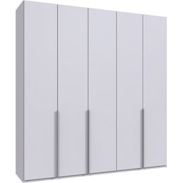 Kleiderschrank wimex "Mugano,in 5 Breiten,2 H&ouml;hen,2 Tiefen, viele Farben, Made in Germany", wei&szlig;, griffe alufarben, B:225cm H:236cm T:58cm, Holzwerkstoff, Schr&auml;nke, Kleiderschrank, mit langen Griffen aus Metall, mit oder ohne Spiegel