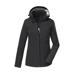 Outdoorjacke Killtec "KOS 133 WMN JCKT", Damen, Gr. 46, schwarz, Obermaterial: 100% Polyester;Futter: 100% Polyester, Jacken Outdoorjacke, Wasser- und winddichte Damenjacke mit abnehmbarer Kapuze