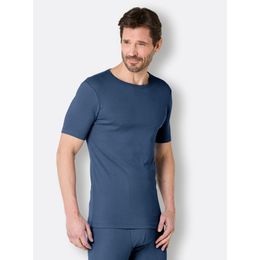 w&auml;schepur Unterziehshirt W&Auml;SCHEPUR, Herren, Gr. 5, 2 Stk., Normalgr&ouml;&szlig;en, blau (dunkelblau), 100% Baumwolle, Rundhals, Unterhemden Unterziehshirt