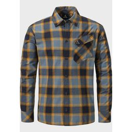 Sch&ouml;ffel Outdoorhemd SCH&Ouml;FFEL "Hiking Shirt Style Poplar MNS", Herren, Gr. 54, Normalgr&ouml;&szlig;en, blau (8860, blau), Oberstoff: 60% Baumwolle, 40% Polyester, V-Ausschnitt, Hemden Outdoorhemd