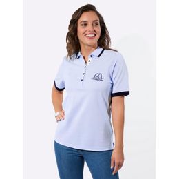 Poloshirt Casual Looks "Poloshirt", Damen, Gr. 48, hellblau, 100% Baumwolle, unifarben, Shirts Poloshirt