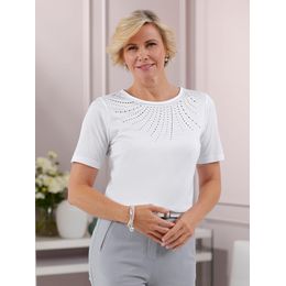 Kurzarmshirt CLASSIC "Shirt", Damen, Gr. 48, wei&szlig;, 50% Baumwolle, 50% Modal, unifarben, Rundhals, Shirts Kurzarmshirt