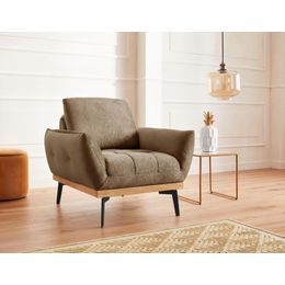 Sessel exxpo - SOFA FASHION "Palic, Loungesessel mit R&uuml;ckenverstellung, hoher Entspannungskomfort", braun (goldbraun), B:92cm H:87cm T:95cm, Sessel, Sessel, inklusive R&uuml;ckenverstellung. Vom Sessel zum Hochlehner. Relaxsessel