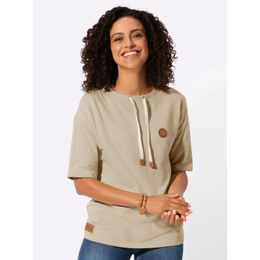 Sweatshirt Casual Looks, Damen, Gr. 44, beige, 50% Baumwolle, 50% Polyester, unifarben, Sweatshirts Sweatshirt