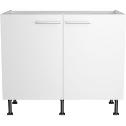 Sp&uuml;lenschrank Optifit "Klara", wei&szlig;, B:100cm H:87cm T:58,4cm, Holzwerkstoff, Schr&auml;nke, Sp&uuml;lenschrank, Breite 100 cm
