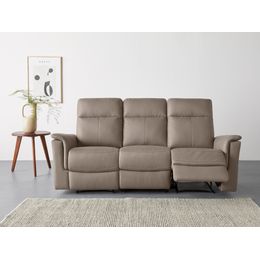3-Sitzer Home Affaire "Southbrook", grau (hellgrau), B:197cm H:99cm T:92cm, Kunstleder 100% Polyurethan, Sofas, 3-Sitzer, mit manueller und elektrischer Relaxfunktion