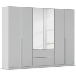 Dreht&uuml;renschrank OTTO HOME "Kleiderschrank Schrank Garderobe AGORDO mit Dekor- oder Hochglanzfront", grau (seidengrau), B:271cm H:210cm T:54cm, Holzwerkstoff, Schr&auml;nke, Dreht&uuml;renschrank, mit Au&szlig;enschubk&auml;sten, in 7 Breiten und 2 H&ouml;hen MADE IN GERMANY