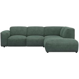 Ecksofa FLEXLUX "Lucera, super Sitzkomfort durch Kaltschaum im Sitz, L-Form", gr&uuml;n (dusty gr&uuml;n), B:256cm H:73cm T:231cm, 85% Polyester/15%Polyamide, Sofas, Ecksofa, modern & anschmiegsam, Designsofa, modernes skandinavisches Design