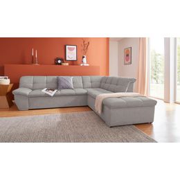 Ecksofa DOMO collection "Lagoa, moderne Sitzheftung, bequem und komfortabel, L-Form", silber, B:271cm H:76cm T:232cm, Sofas, Ecksofa, wahlweise mit Bettfunktion, frei im Raum stellbar, gro&szlig;e Farbvielfalt