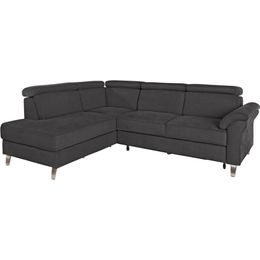 Sit & More Ecksofa SIT & MORE "Arngast L-Form", grau (graphit), B:245cm H:84cm T:194cm, Sofas, Ecksofa, inklusive Kopfteilverstellung und Federkern