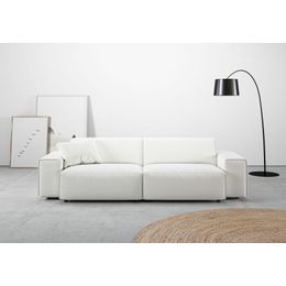 Big-Sofa Home Affaire "Glimminge auch in Breitcord, Feincord + Easy care-Bezug", wei&szlig;, B:254cm H:71cm T:101cm, 100% Polyester, Sofas, Big-Sofa, besondere Kedern&auml;hte Zierkissen