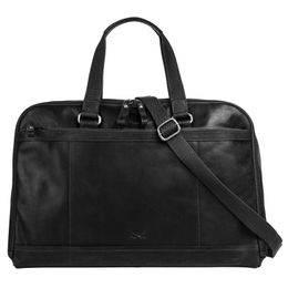 Reisetasche Sansibar, Herren, Gr. B/H/T: 50cm x 33cm x 20cm onesize, schwarz, Leder, leicht gl&auml;nzend, unifarben, Taschen Reisetasche, echt Leder