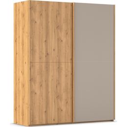 Schwebet&uuml;renschrank Rauch "Kleiderschrank Schrank Garderobe Schlafzimmerschrank SCALE-WOOD", braun (asteiche massiv, glas fango matt), B:181cm H:223cm T:68cm, Holz teilmassiv, Schr&auml;nke, Schwebet&uuml;renschrank, edle geteilte Front in massiver Asteiche mit Glast&uuml;ren MADE IN GERMANY