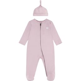 Neugeborenen-Geschenkset LEVI'S KIDS "LVN FOOTED COVERALL & HAT SET", M&auml;dchen, Gr. 4 (74), orange (peach skin), Jersey, Obermaterial: 100% Baumwolle, unifarben, KOB Set-Artikel Neugeborenen-Geschenkset, UNISEX