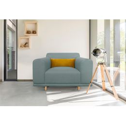 Loveseat OTTO HOME "Maroon Sessel", blau (petrol), B:125cm H:82cm T:96cm, Struktur grob ( 100% POLYPROPYLEN;Struktur fein ( 100% Polyester);Struktur (100% Polyester), Sessel, Loveseat, in skandinavischem Design, mit losem Kissen